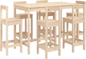 7dílný zahradní barový set masivní borové dřevo 3154760