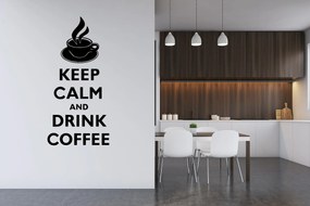 Lepy.cz Samolepka na zeď Drink coffee Velikost (šířka x výška): 30x63cm, Barevná varianta: Bílá
