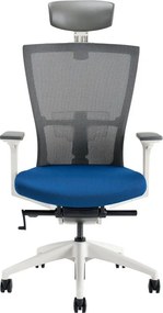 Office Pro Kancelářské křeslo na kolečkách MERENS WHITE SP – s područkami a opěrkou hlavy Modrá BI 204