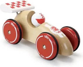 Vilac Závodní auto XL přírodní s bílým křídlem / od 3 let