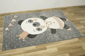 Dětský koberec Lima C883A Panda šedý / krémový / růžový