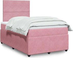 Box spring postel s matrací růžová 120x190 cm samet 3294585