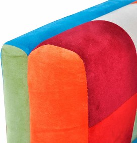 Krychlové křeslo, chromované nohy, patchwork, textilní 240895