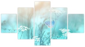 Obraz - Motýlek v modrém (125x70 cm)