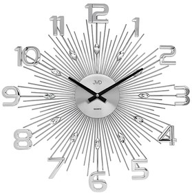 JVD Designové stříbrné kovové nástěnné hodiny JVD HT108.1