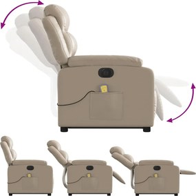 Elektrické zvedací masážní polohovací křeslo cappuccino koženka 3205069