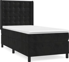 Box spring postel s matrací černá 100x200 cm samet 3132905