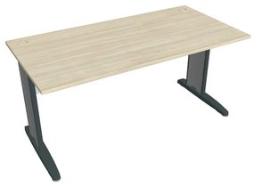 Stůl pracovní rovný 160 cm - Hobis Cross CS 1600 Dekor stolové desky: akát, Dekor lamino podnože: šedá, Barva nohou: černá