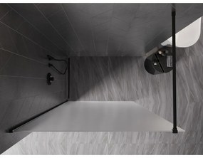 Mexen Kioto-X, sprchová zástěna 130 x 200 cm, 10mm sklo námraza, černý profil, 800-130-101-70-30-X