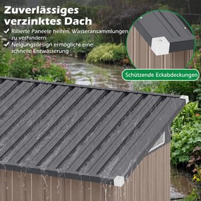 Costway Přístřešek na nářadí zahradní přístřešek z pozinkovaného kovu