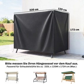 Outsunny Hollywoodský kryt na houpačku Vodotěsný ochranný kryt na zahradní houpačku s UV ochranou Oxford černý 220 x 125 x 172 cm | Aosom.de