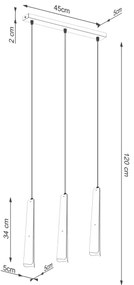 Sollux SL.1399 - Lustr na lanku PRYSM 3xG9/8W/230V bílá