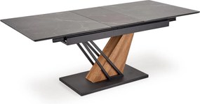 Rozkládací jídelní stůl Volant 140/180 cm dub zlatý/černý mramor