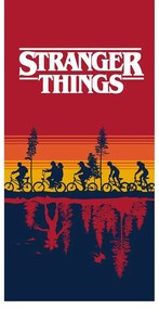Červená bavlněná dětská osuška 70x140 cm Stranger Things – Jerry Fabrics