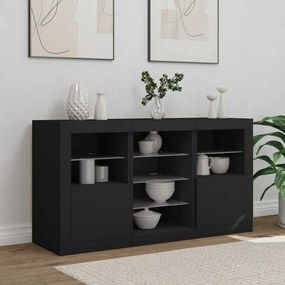 Příborník s LED osvětlením černý 123 x 37 x 67 cm 3209080