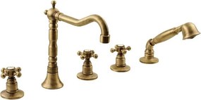 Reitano Rubinetteria Reitano Rubinetteria, ANTEA pětiprvková baterie na okraj vany s retro hubicí, bronz, 3886