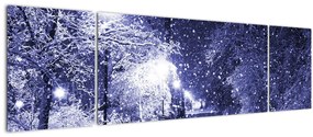 Obraz - Kouzelná zimní noc (170x50 cm)