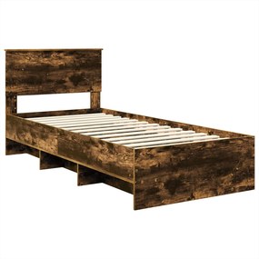 Rám postele s čelo Kouřový dub 90 x 200 cm Kompozitní dřevo 3408897