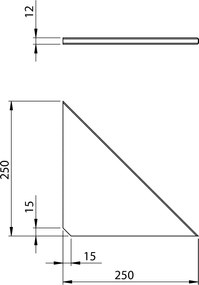 Sapho Sapho, ABELINE rohová police Rockstone 250x250mm, bílá matná, AE250-0101