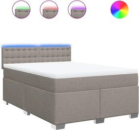 Box spring postel s matrací taupe 140x190 cm textil 3288201