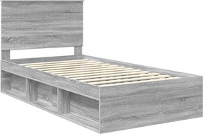 Rám postele Šedá Sonoma 100 x 200 cm Masivní borové dřevo 3411051