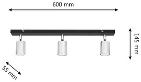 LED Bodové svítidlo TUNE 3xGU10/4,8W/230V matný chrom/černá