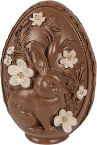 Dekorativní čoko vajíčko s králíčkem a květy - Ø 9*13 cm