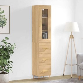 vidaXL Skříň highboard 34,5 x 34 x 180 cm kompozitní dřevo [3199226] Barva: bílá s vysokým leskem