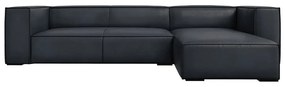 Tmavě modrá kožená rohová pohovka (pravý roh) Madame – Windsor & Co Sofas