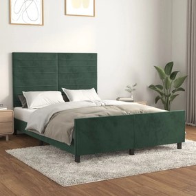 Rám postele bez matrace tmavě zelená 140 x 190 cm samet 3125815