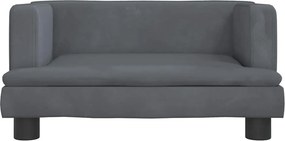 Pelíšek pro psy tmavě šedý 60 x 40 x 30 cm samet 171908