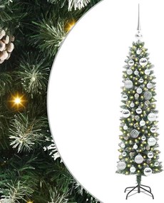Umělý štíhlý vánoční strom Zelená a bílá 120 cm 3395274
