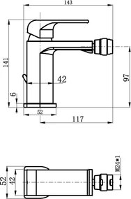 Novaservis Nobless Sharp Bidetová baterie s odpadovou soupravou, chrom, 37011,0