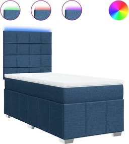 Box spring postel s matrací modrá 90x200 cm textil 3293857