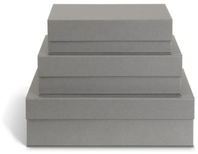Šedé kartonové úložné boxy v sadě 3 ks s víkem/dekorativní 42,5x29,5x13 cm Kian Paper Laminate – Bigso