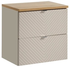 Závěsná skříňka pod umyvadlo Viva Cashmere s deskou 60 cm kašmír/dub evoke