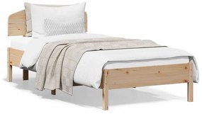 vidaXL Rám postele s čelem 100 x 200 cm masivní borové dřevo