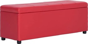 Lavice s úložným prostorem 116 cm červená umělá kůže 281314