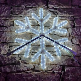 Easy Fix 2D LED světelná vločka VII., Ø 66 cm, ledově bílá s FLASH, závěsný, 3D tisk, IP67