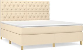 Box spring postel s matrací krémová 160x200 cm textil 3142590
