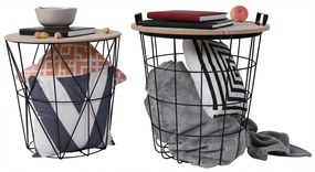 Příruční stolek, přírodní/černá, NANCER TYP 3