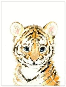Obraz s motivem malovaná zvířecí mláďata Motiv: TX2068 tygřík, Rozměry (cm): 60x80 cm