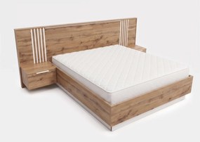 Stolar Postel Bali Lux 160×200 s LED osvětlením a nočními stolky | Moderní postel Barva: 4 bílá