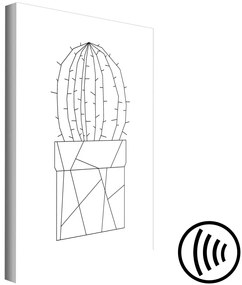Obraz Grafický kaktus (1-dílný) svislý - květ s geometrickými tvary
