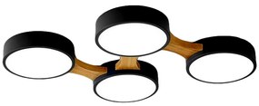 Toolight - LED stropní svítidlo 4-bodové APP210-3CPR, černá-hnědá, OSW-08469