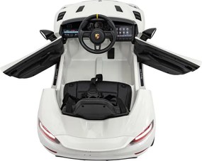 Elektrické autíčko Porsche Spyder RS ​​718 Lakýr bílé