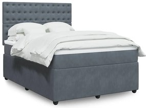 Box spring postel s matrací tmavě šedá 160x200 cm samet 3294695