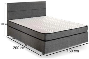 Designová postel Eliava 160 x 200 cm šedá