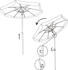 Zahradní slunečník 160 cm, meloun SPRINGOS VIVA BU0020