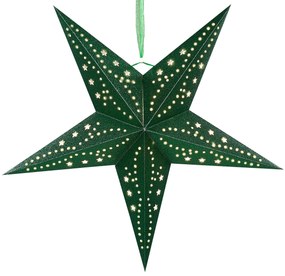 Sada 2 závěsných třpytivých hvězd s LED 45 cm zelené MOTTI Beliani